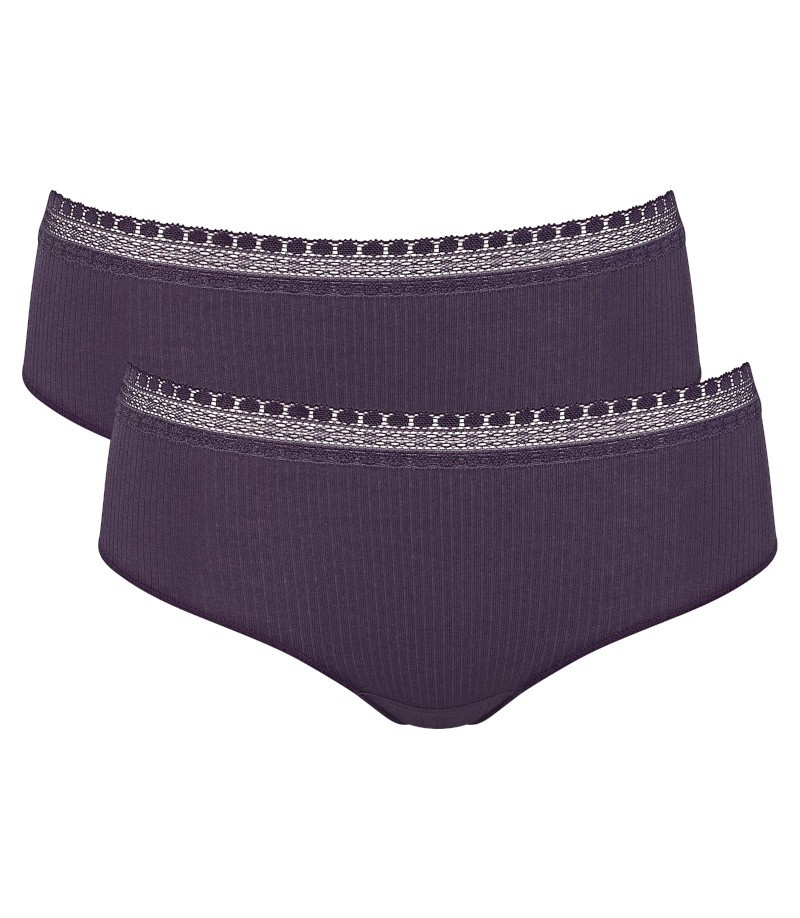2 x Majtki damskie sloggi GO Ribbed Hipster C2P fioletowy | Majtki damskie Hipster | Sloggi ...