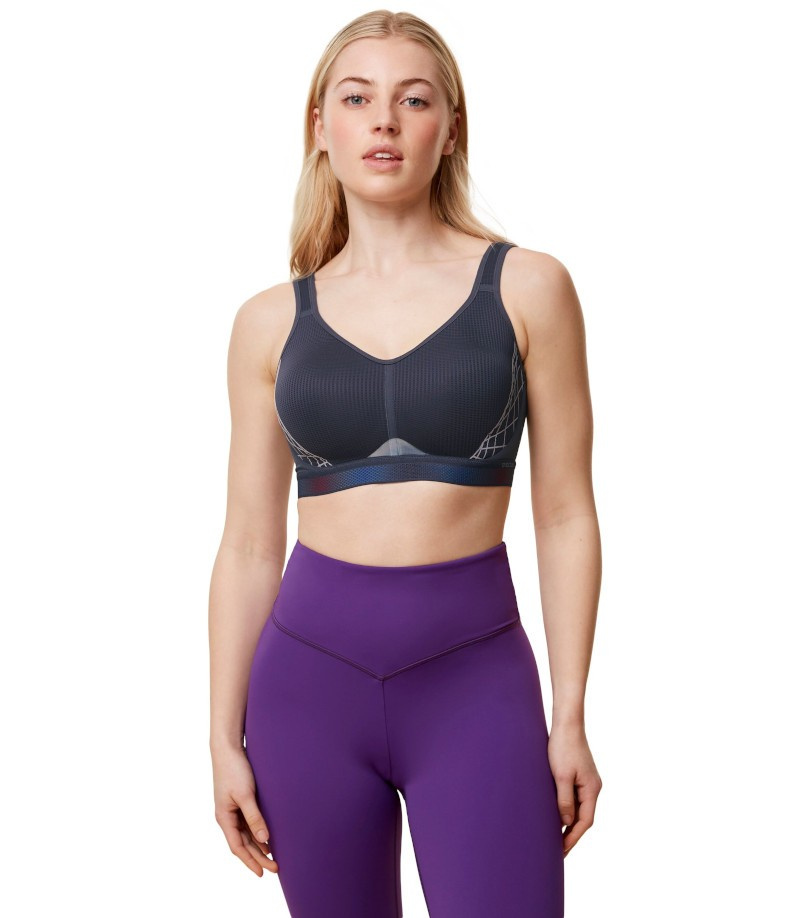 Biustonosz sportowy usztywniany Triumph Triaction Cardio Flow P EX szary | Biustonosze Sportowe ...